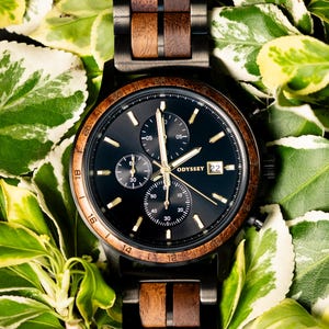 Wooden Watch for Him | Black Face Wooden Strap | Luxury Gift for Son ...