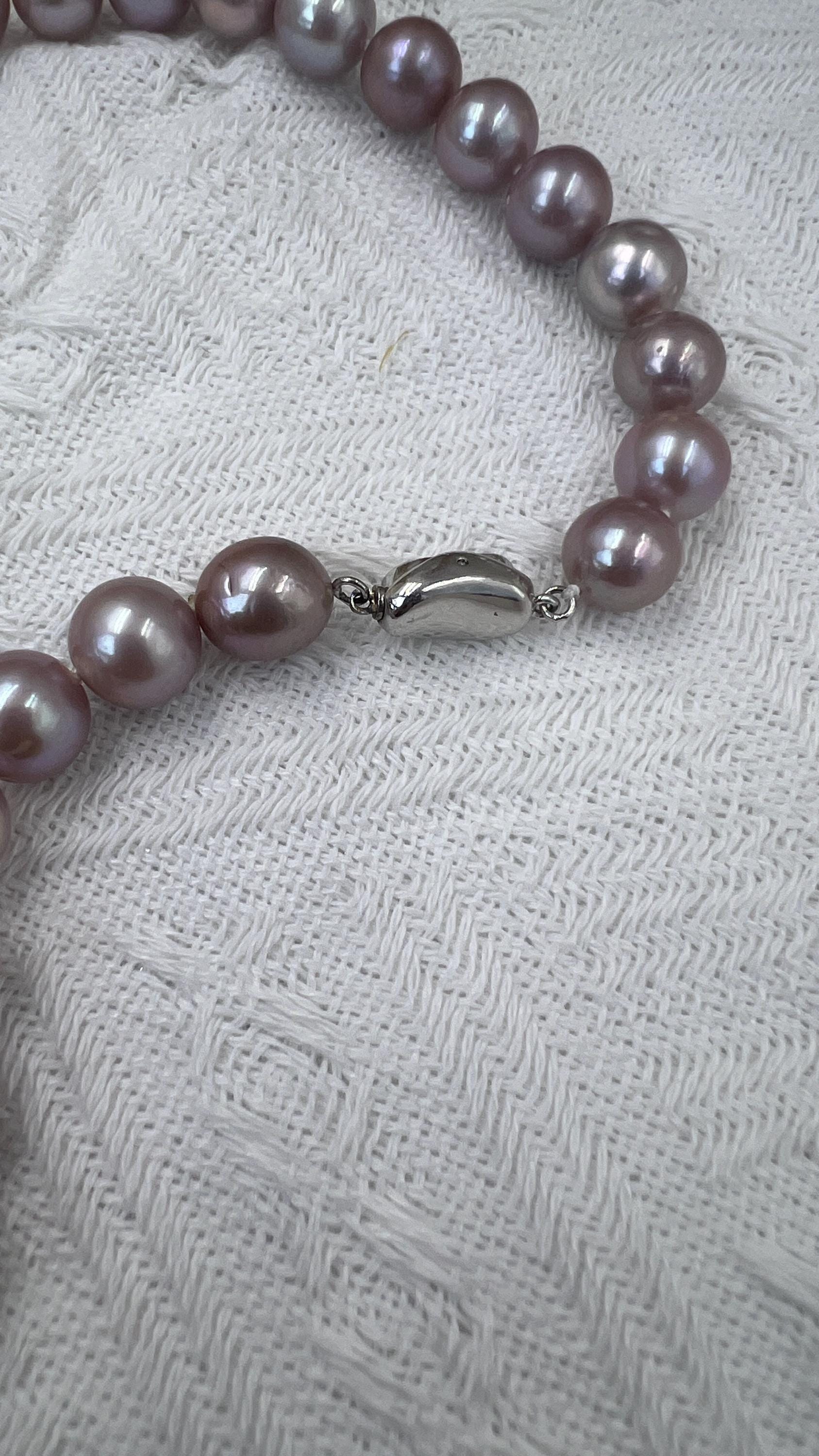 Freshwater Pearl 12-13mm AAA Natural Purple Round Nucleated Fresh Water ...