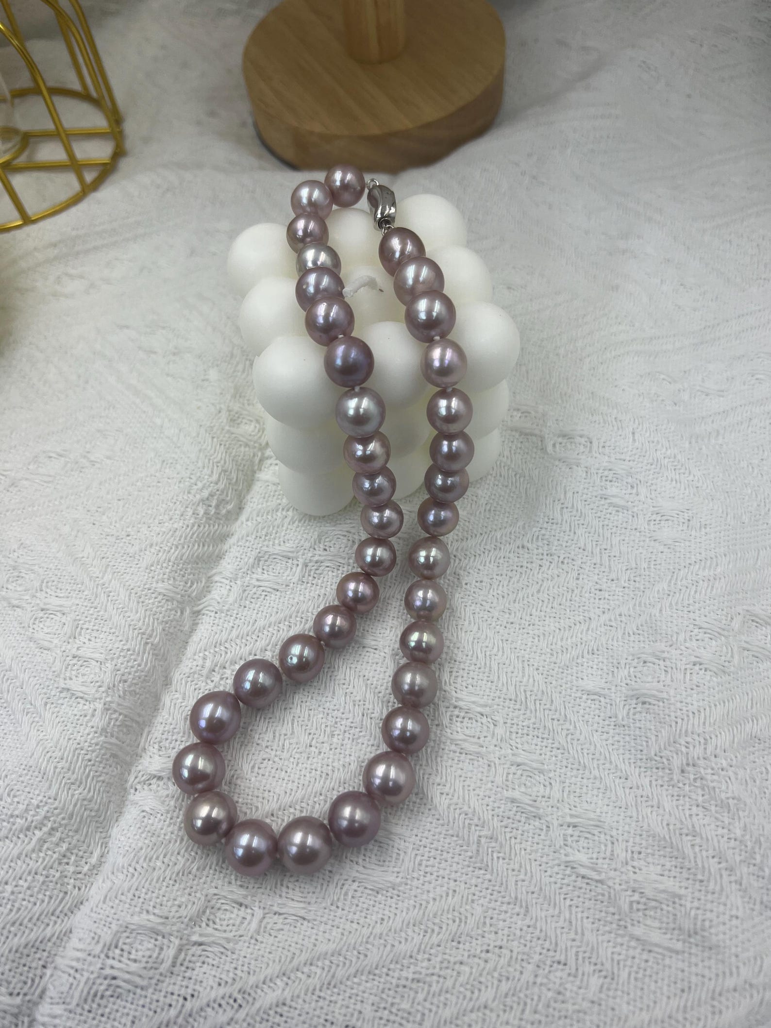 Freshwater Pearl 12-13mm AAA Natural Purple Round Nucleated Fresh Water ...