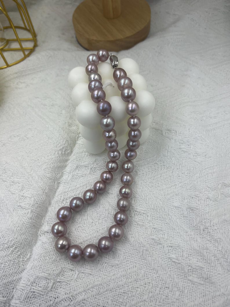 Freshwater Pearl 12-13mm AAA Natural Purple Round Nucleated Fresh Water ...