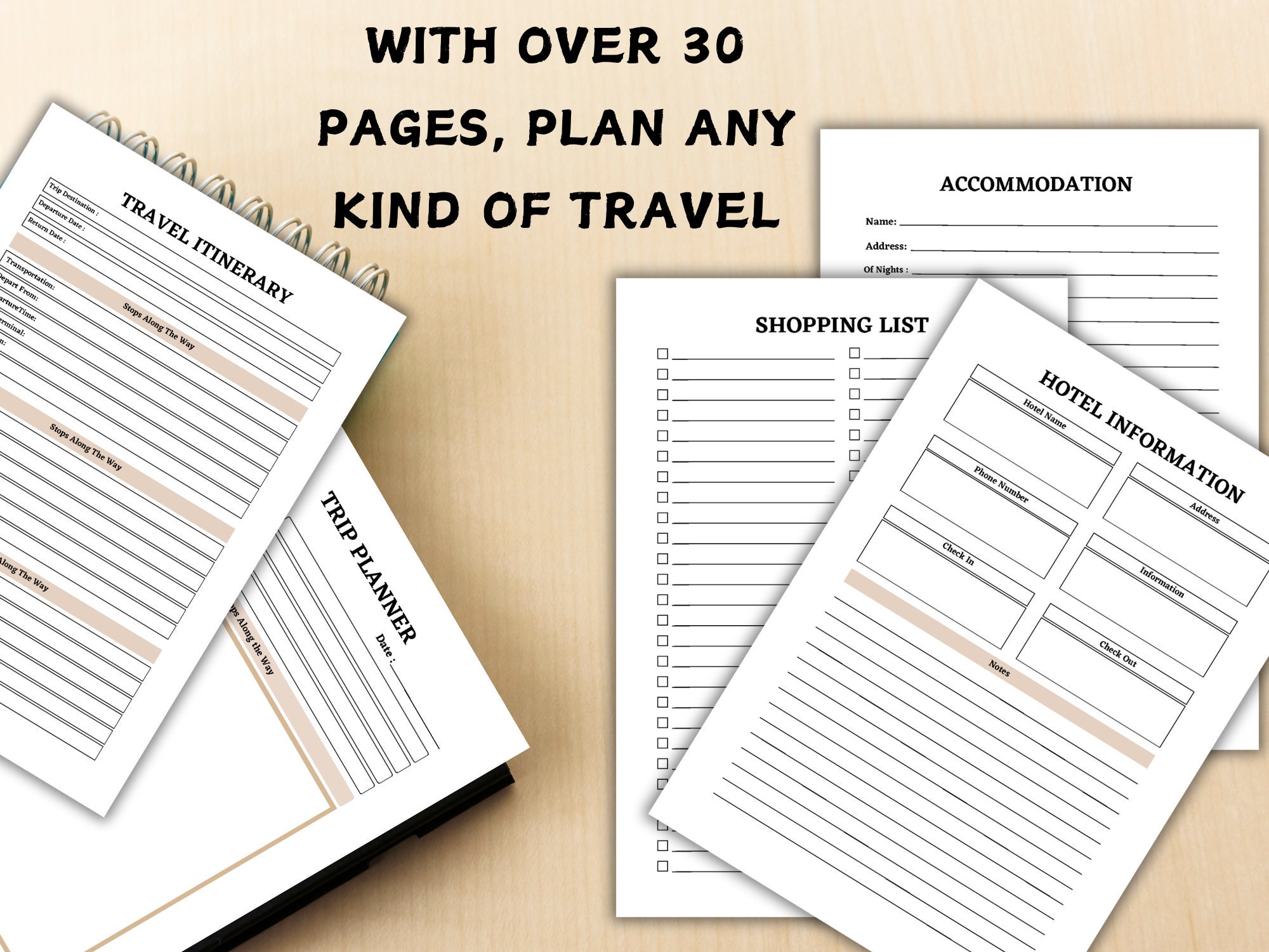 Travel Planner - Plan Your Dream Getaway With Ease, Printable PDF With ...