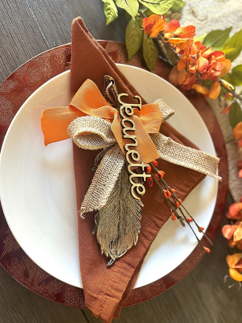 Fall Custom Name Place Setting Thanksgiving Table Decor Fall Harvest ...