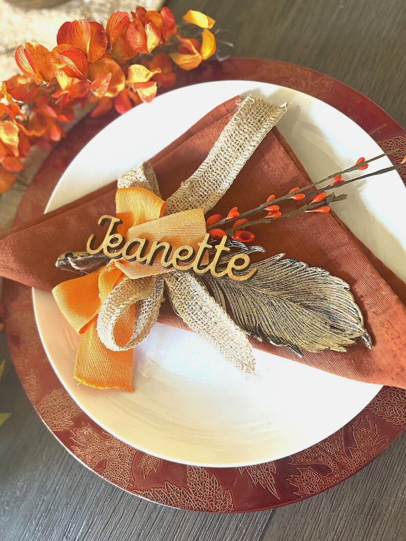 Table Name Setting Autumn Custom Name Place Table Display Thanksgiving ...