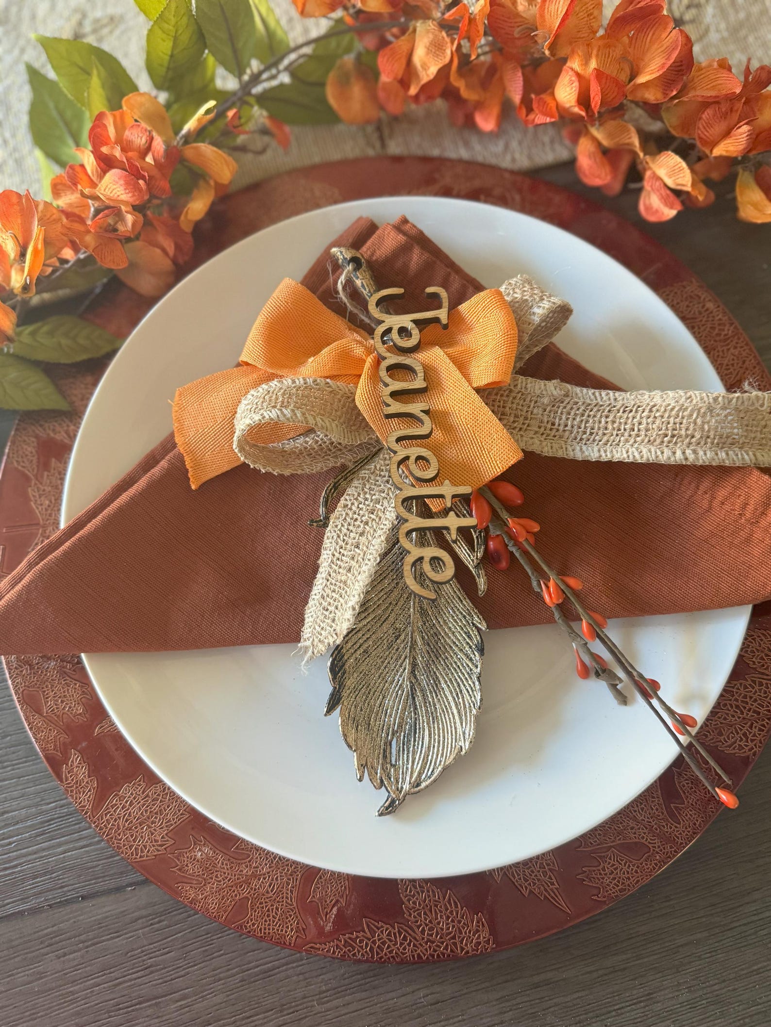 Fall Custom Name Place Setting Thanksgiving Table Decor Fall Harvest ...