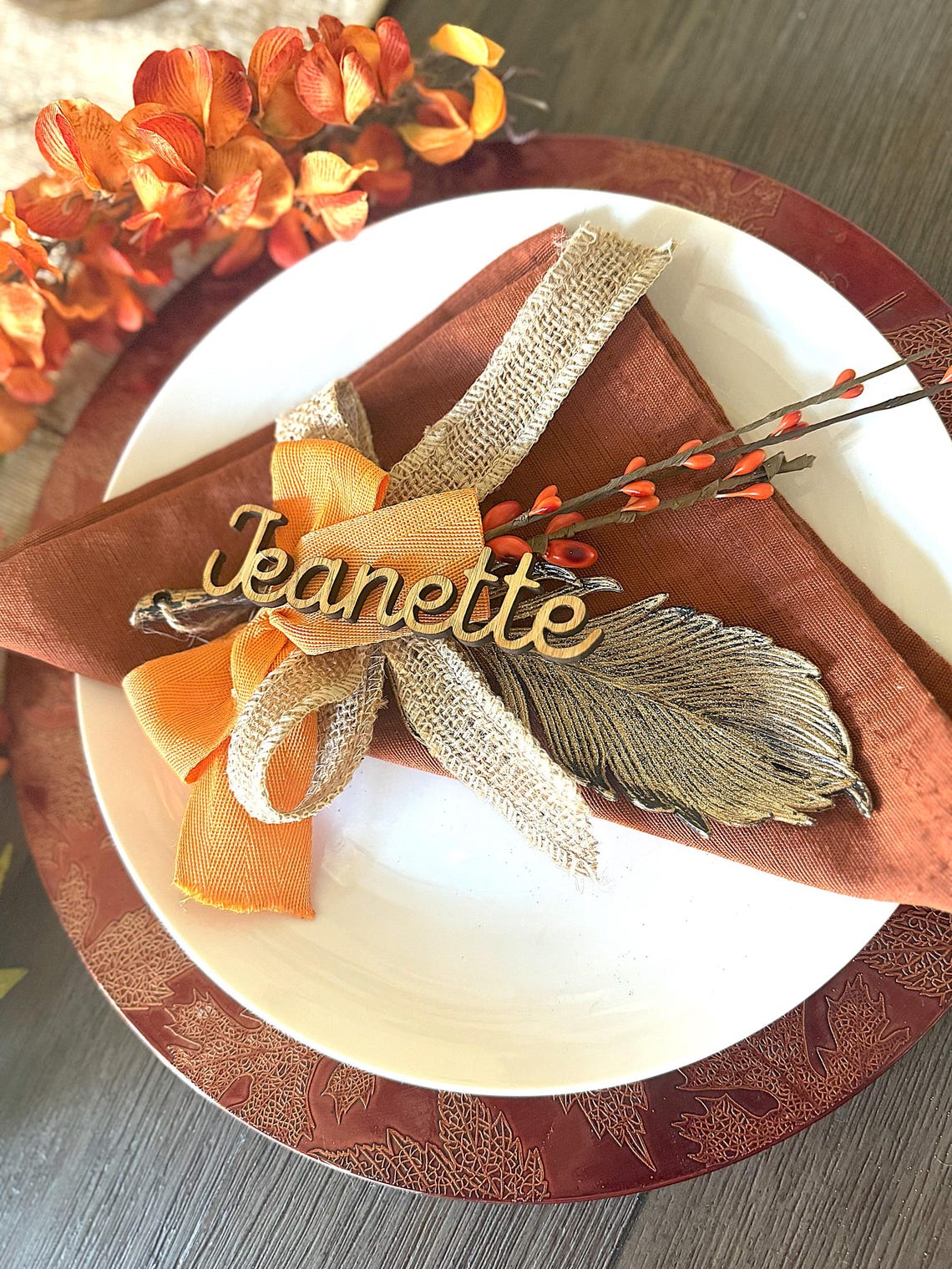 Fall Custom Name Place Setting Thanksgiving Table Decor Fall Harvest ...