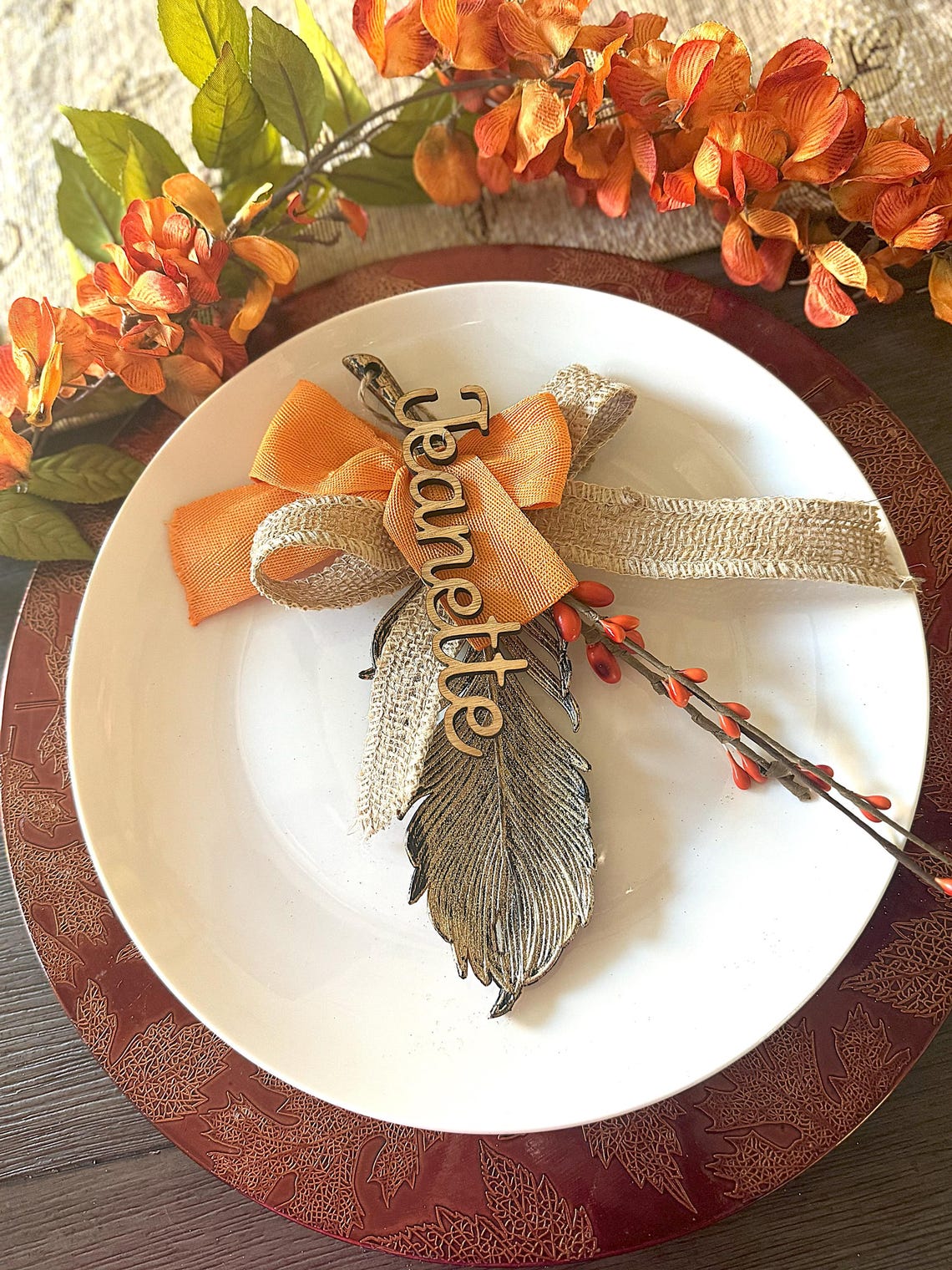 Fall Custom Name Place Setting Thanksgiving Table Decor Fall Harvest ...