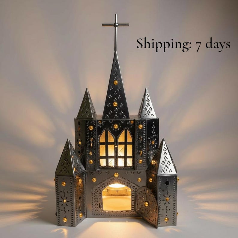 Punched Tin Light Fixture Religious Wedding Gift, Church Table ...