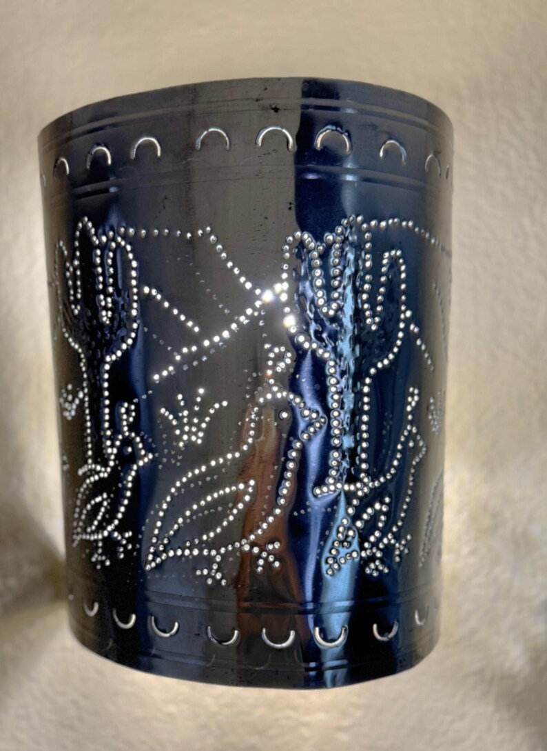 Handmade Punched Tin Wall Sconce Desert Quail Cactus Light Fixture ...