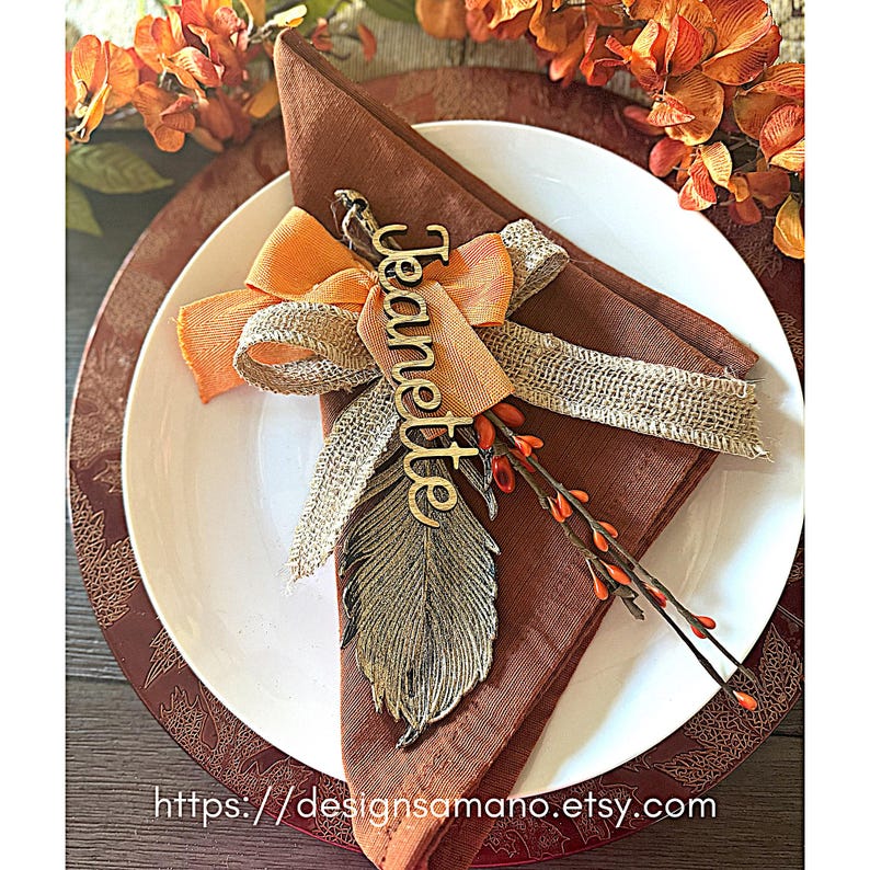 Fall Custom Name Place Setting Thanksgiving Table Decor Fall Harvest ...