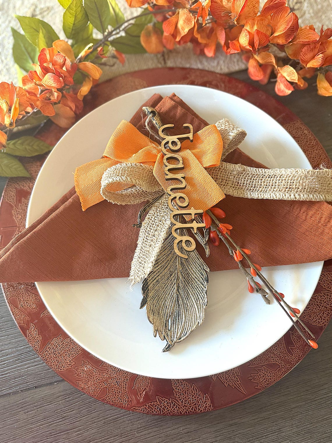 Fall Custom Name Place Setting Thanksgiving Table Decor Fall Harvest ...