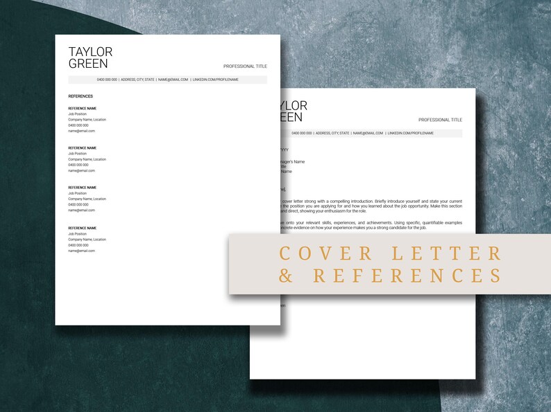 ATS Resume Template for Google Docs and Word, ATS Cover Letter Template ...