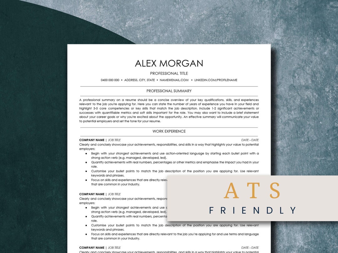 Modèle de CV ATS, modèle de CV exécutif Word & Google Docs, CV moderne ...