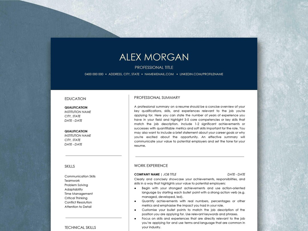 Modern Executive Resume Template, Professional Resume Template, CV ...