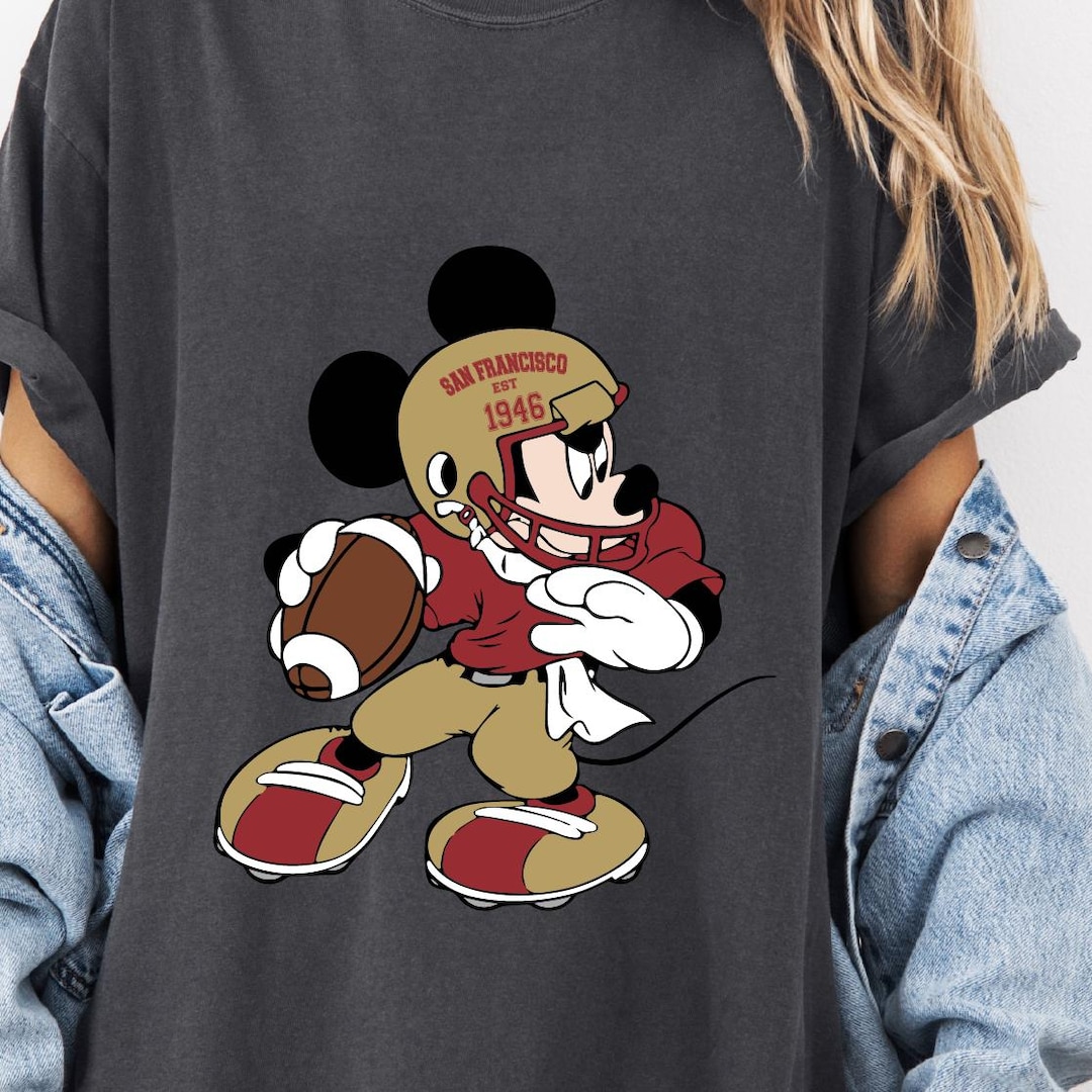 All Teams Available,football Inspired Mickey Mouse Tshirt , Men, Women ...