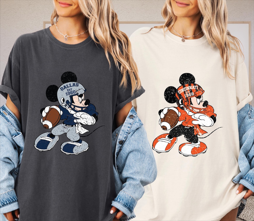 All Fooball Teams AVAILABLE, Custom Vintage Football Inspired Mickey ...