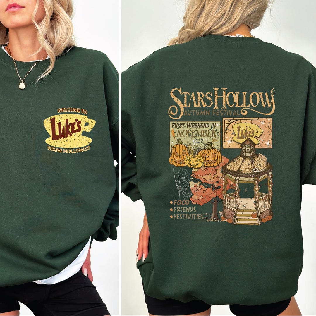 Retro Stars Hollow Luke's Coffee Sweatshirt, Best Coffee in Connecticut, Stars Hollows Sweater ...