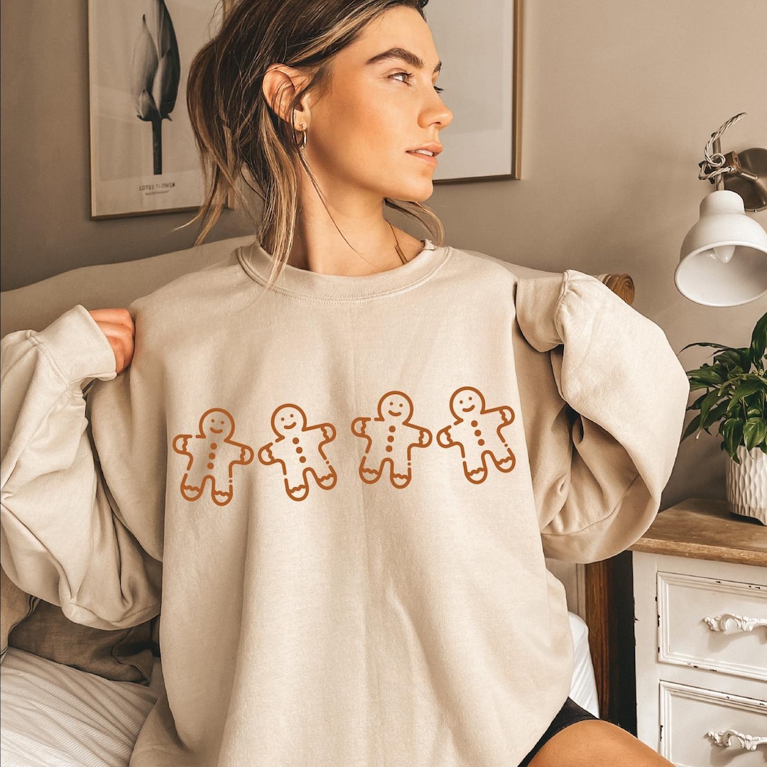 Gingerbread Sweatshirt Cute Christmas Sweater Gingerbread Man Hoddie ...