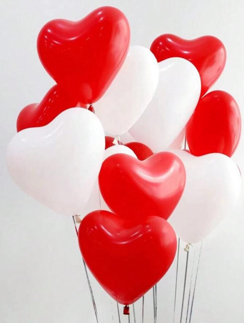 21 Pcs Heart Shaped Balloon for Decoration, Birthday, Love, Anniversary ...