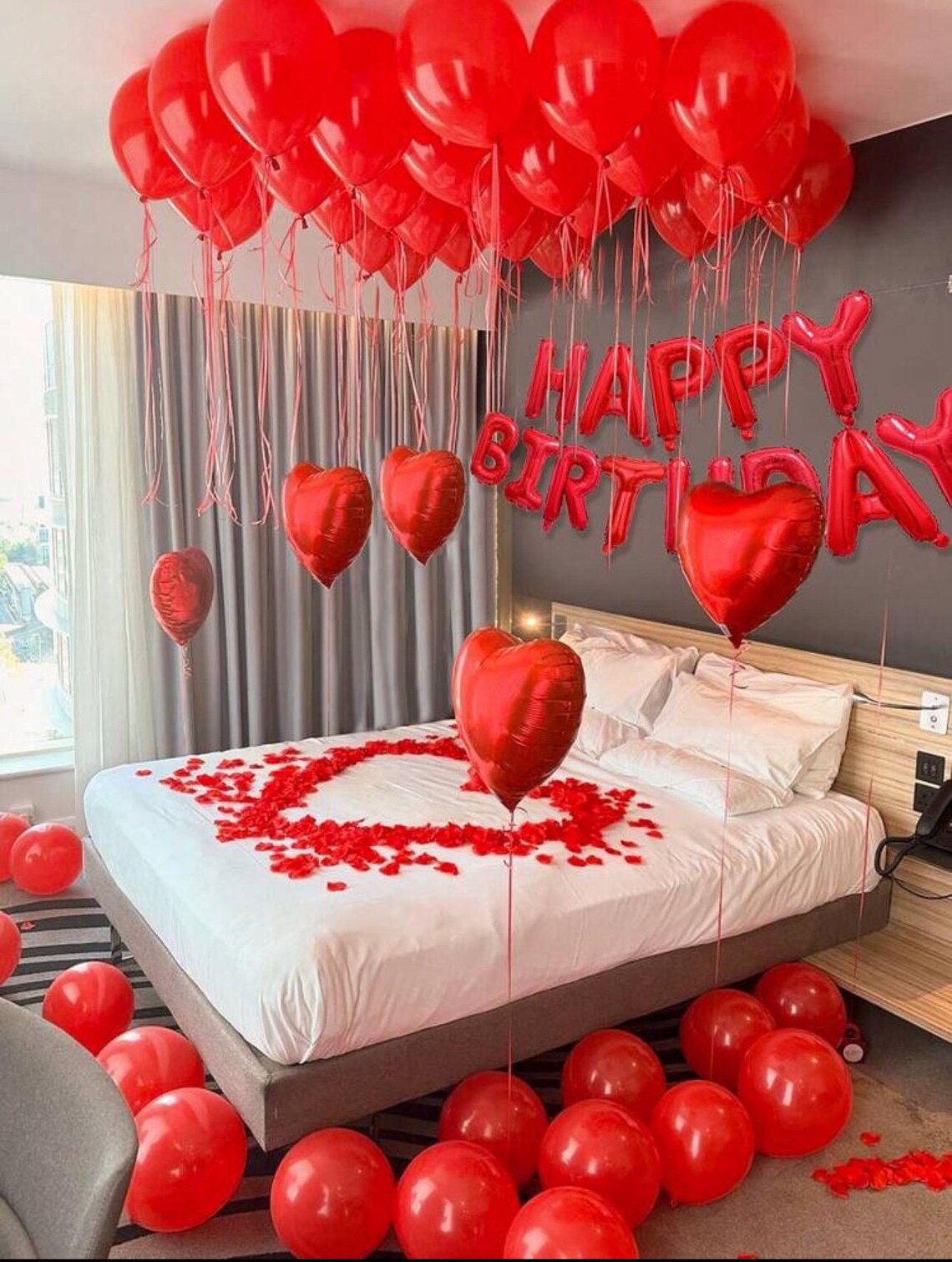 249pc Red Birthday Party Decoration Balloons Set, Includes Silver Happy ...