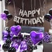 61pcs Silver Happy Birthday Letter Foil Balloon, Including Black ...