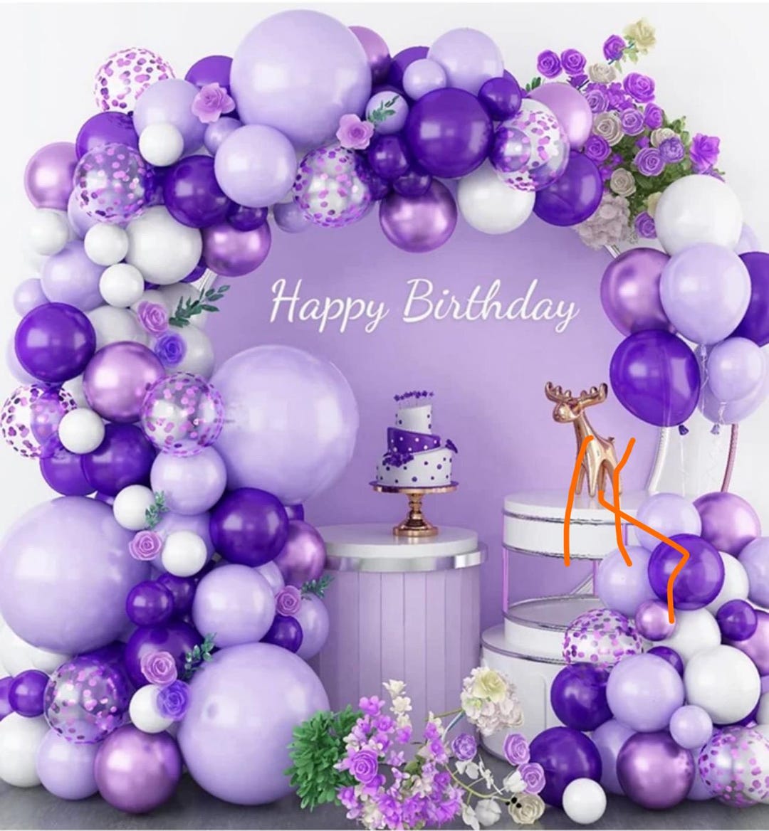 111pcs Purple Balloon Garland Arch Kit, Background Decoration Supplies ...