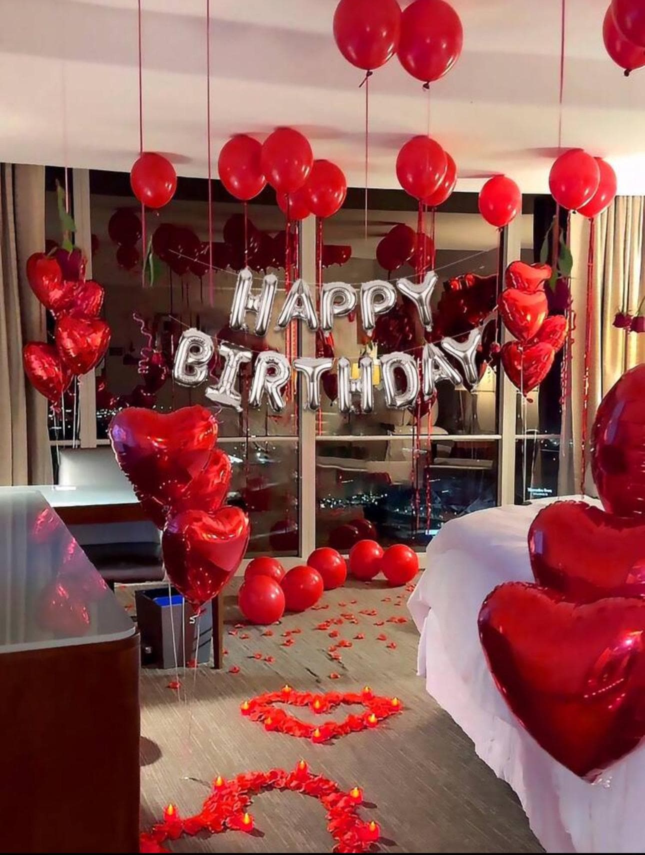 249pc Red Birthday Party Decoration Balloons Set, Includes Silver Happy ...