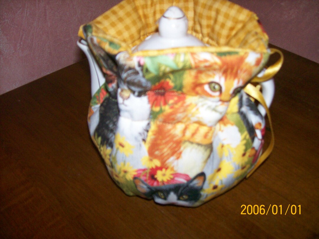 Cat Small Tea Cozy- Insulated - Reversible - Etsy