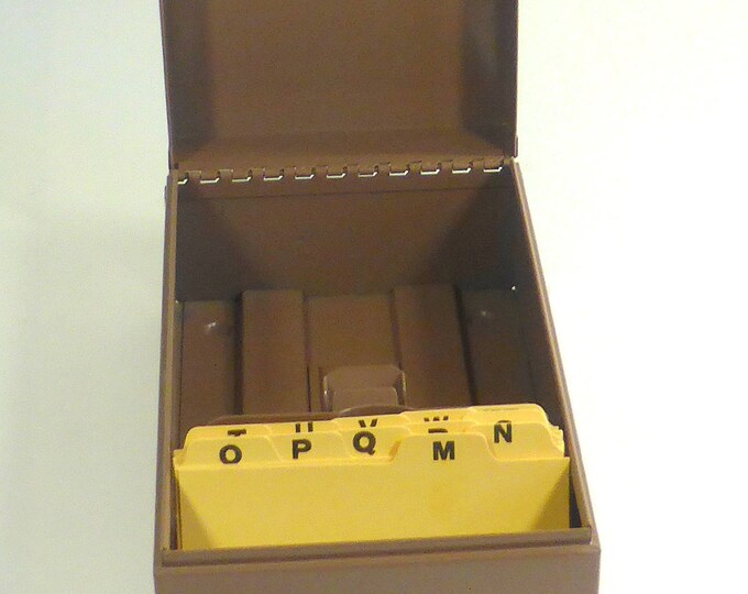 Vintage Brown Metal Hinged Top 3 X 5 Index Card File Box - Etsy