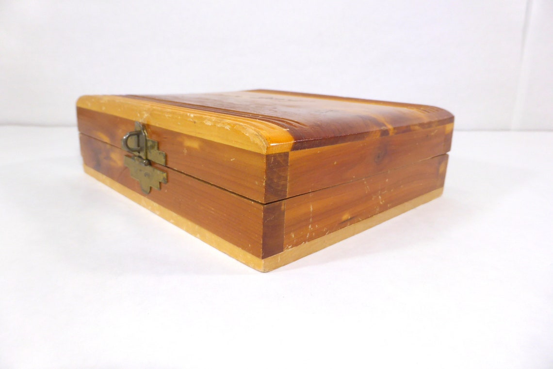 Vintage Dear Diary Wood Cedar Box Secrets Trinkets Journal | Etsy