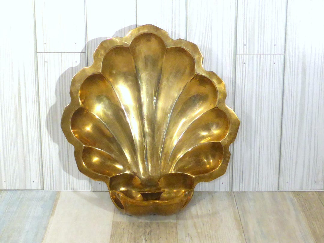Heavy Brass Seashell Candleholder Wall Sconce Traditional Wall Decor ...