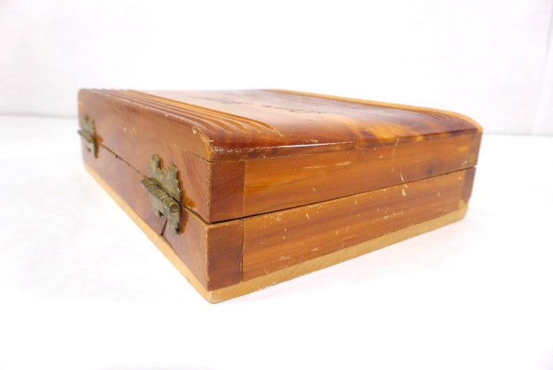 Vintage Dear Diary Wood Cedar Box Secrets Trinkets Journal Storage ...