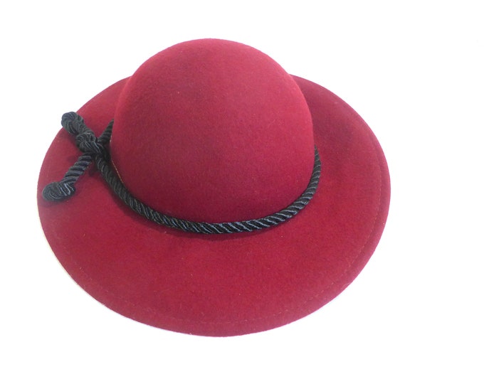 Vintage Mr Field by the Field Company Ladies Red Wool Felt Hat Easter ...