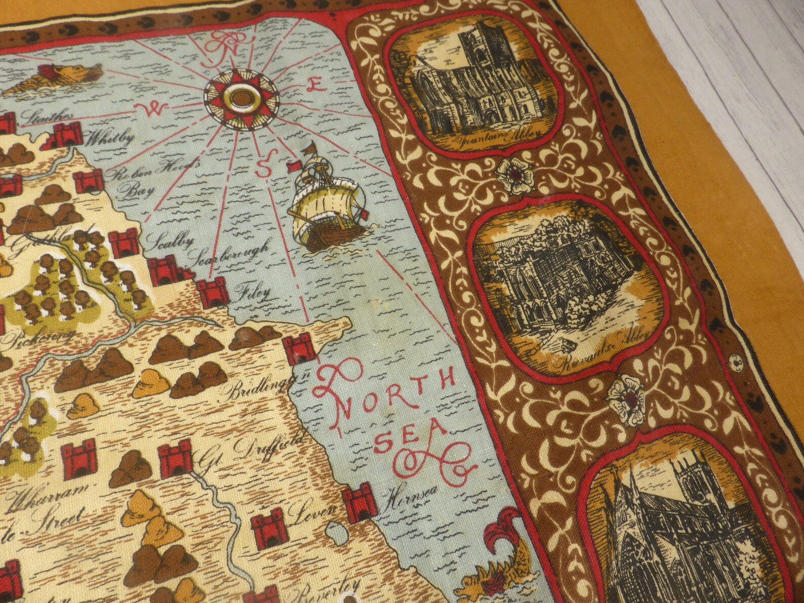 Vintage Yorkshire England Souvenir Cotton Dish Towel Made in - Etsy