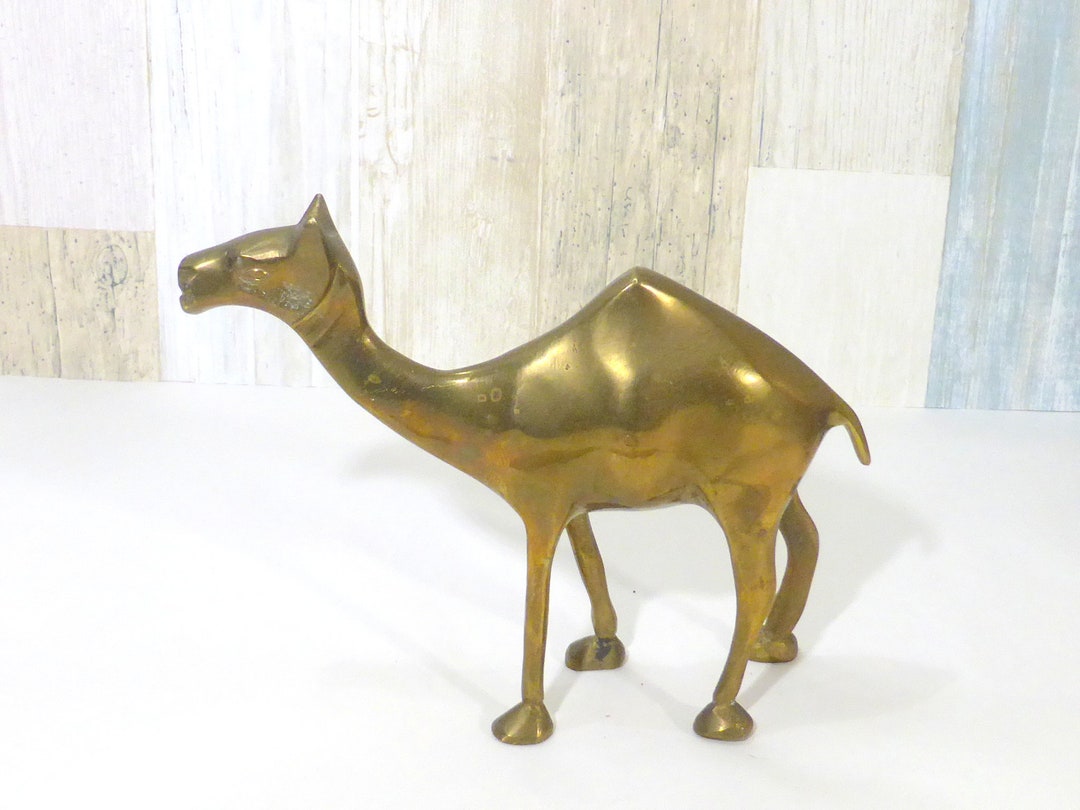 Vintage Solid Brass Camel Figurine Home Decor Boho Middle East African ...