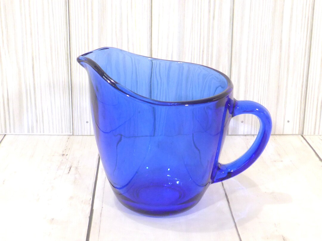 Vintage Anchor Hocking Blue Glass Measuring Cup Kitchen Baking Cooking ...