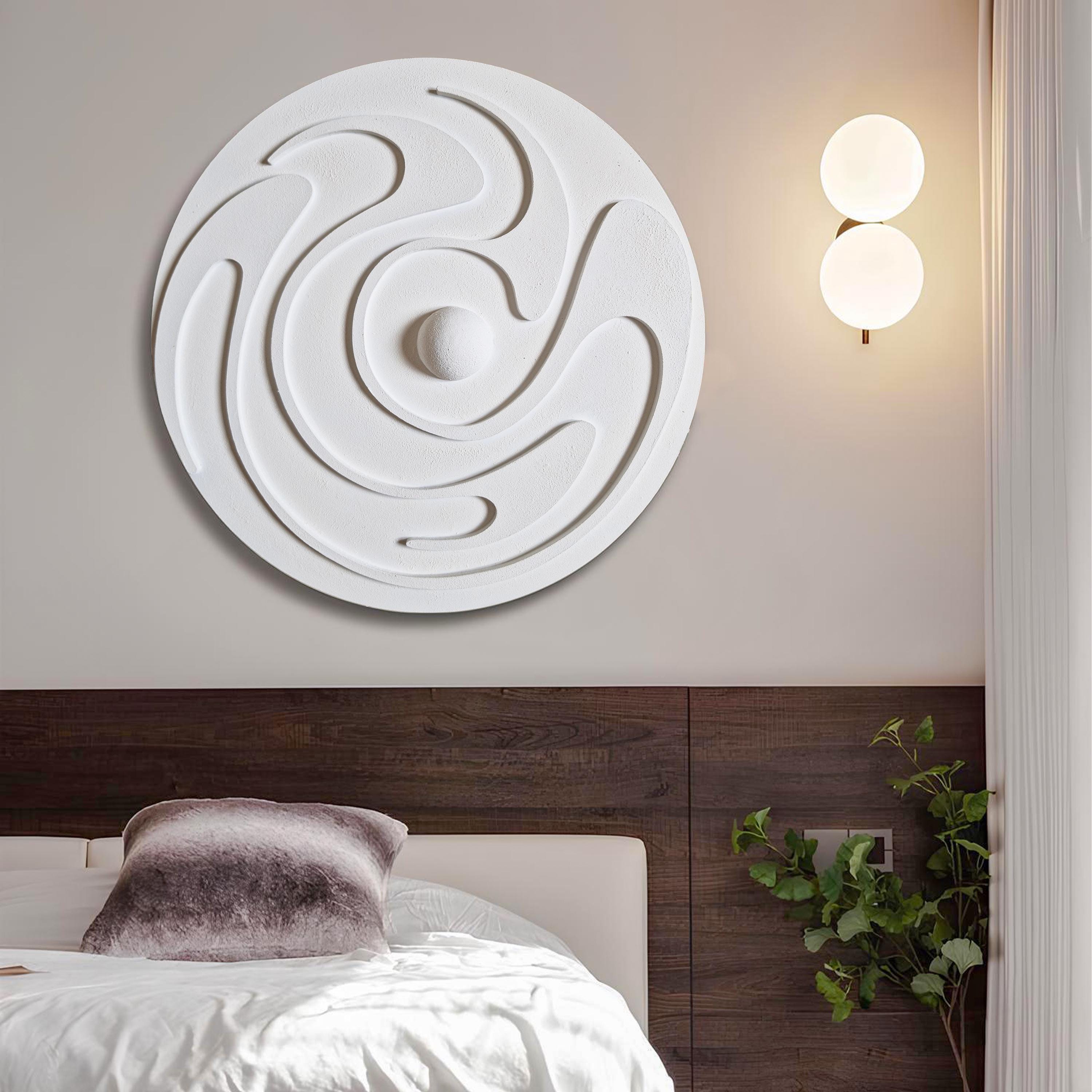 Stellar, Minimalist Art Work, Circular Wall Decor, Wood Wall Sculpture ...