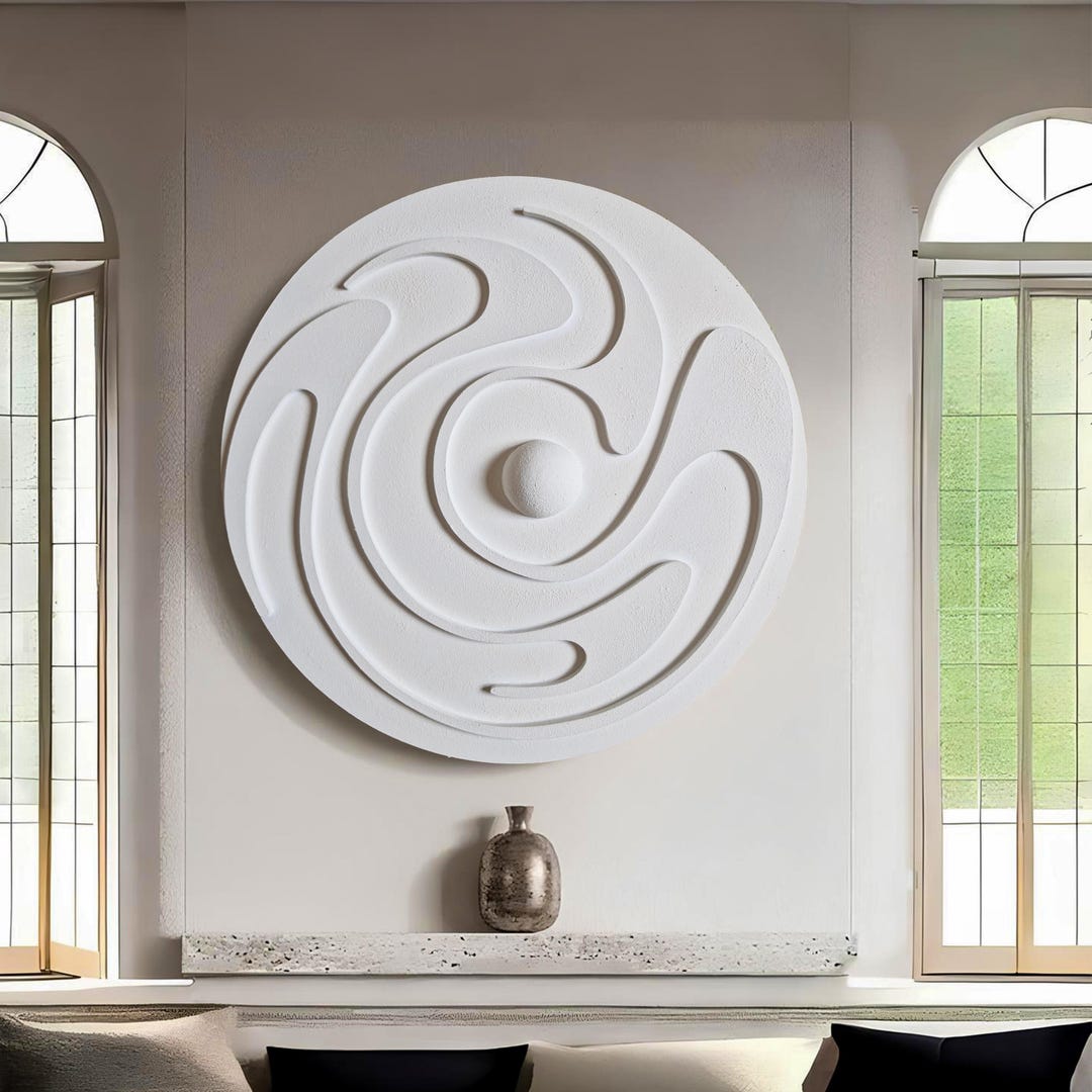 Stellar, Minimalist Art Work, Circular Wall Decor, Wood Wall Sculpture ...