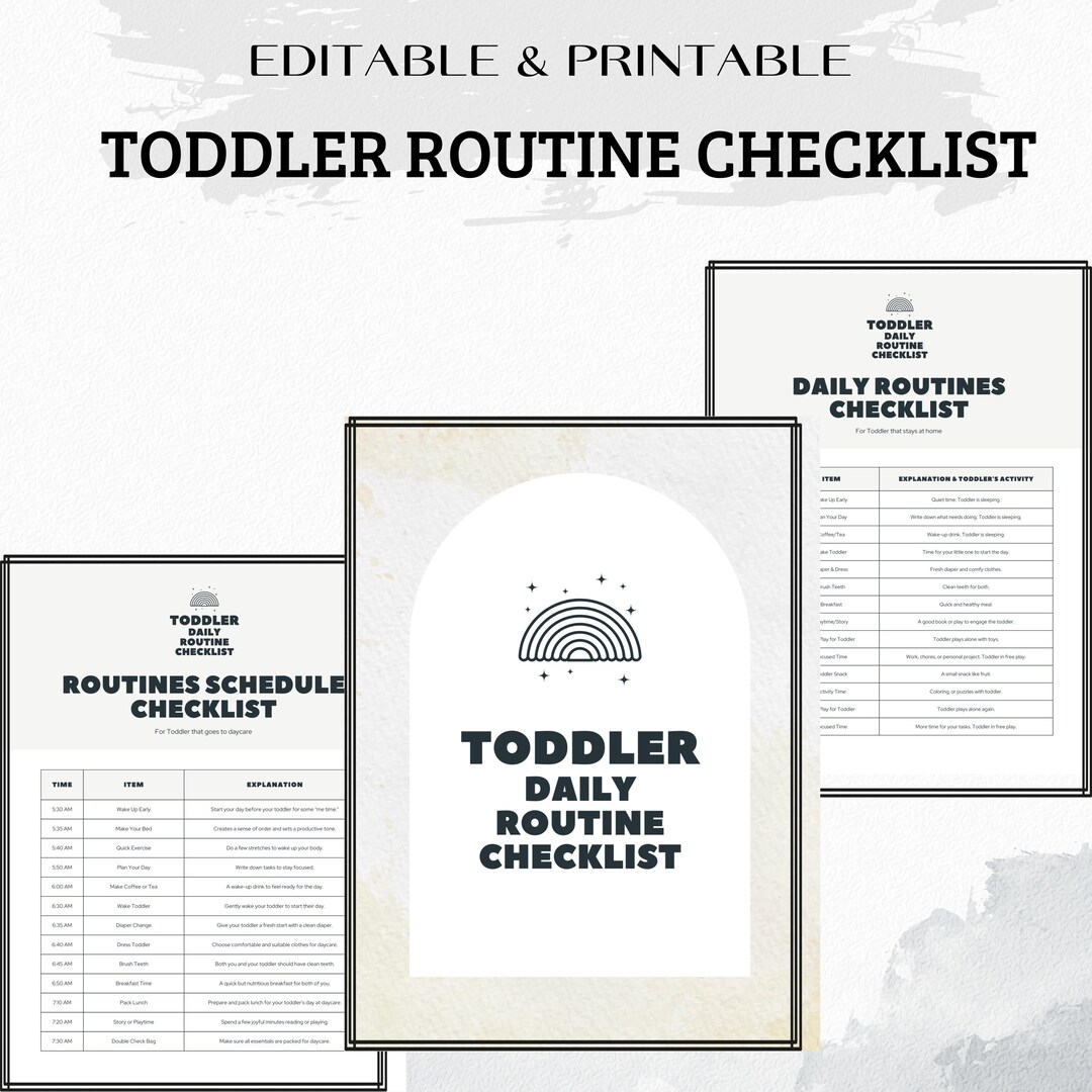 Toddler Routine Checklist Printable Routine Planner Child Routine Chart ...
