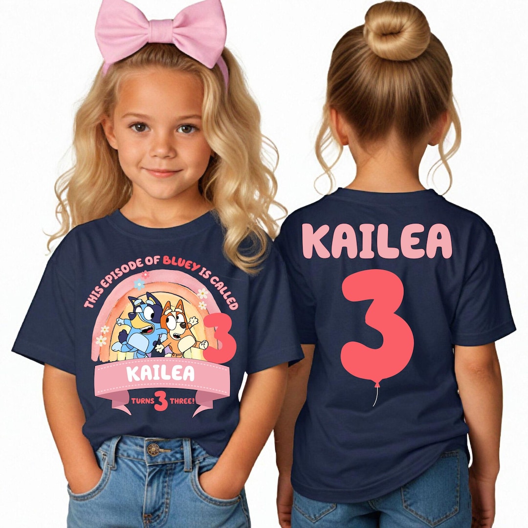 Personalized Blue Birthday Girl Shirt, Custom Name & Age. - Etsy