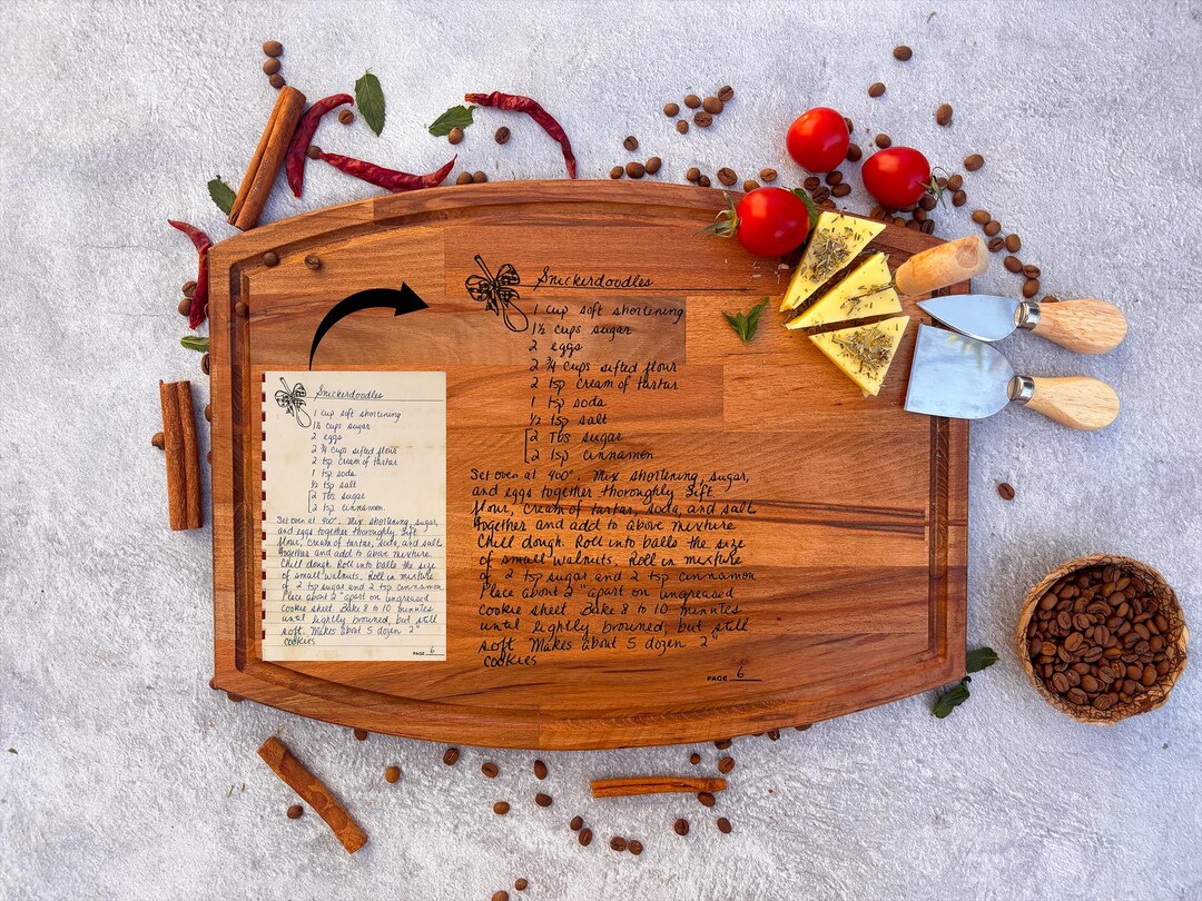 Engraved Handwriting Recipe Cutting Board, Favorite Family Recipe Gift ...