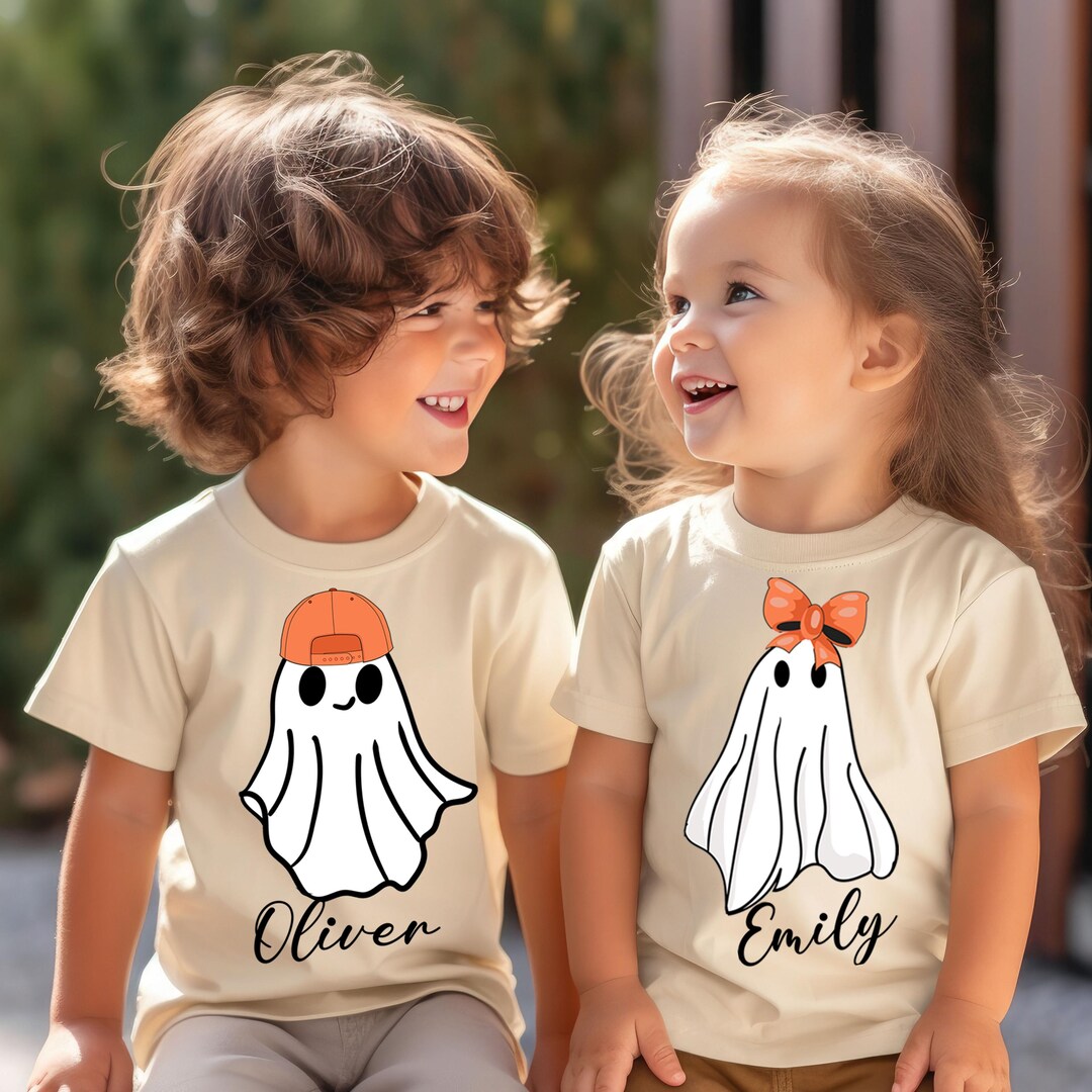 Custom Cute Ghost Halloween Kids Shirt Custom Boy Girl Halloween ...