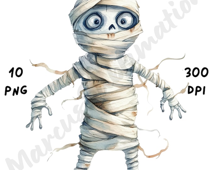 23 Cute Mummy Clipart Set | Halloween Cartoon Characters Collection ...
