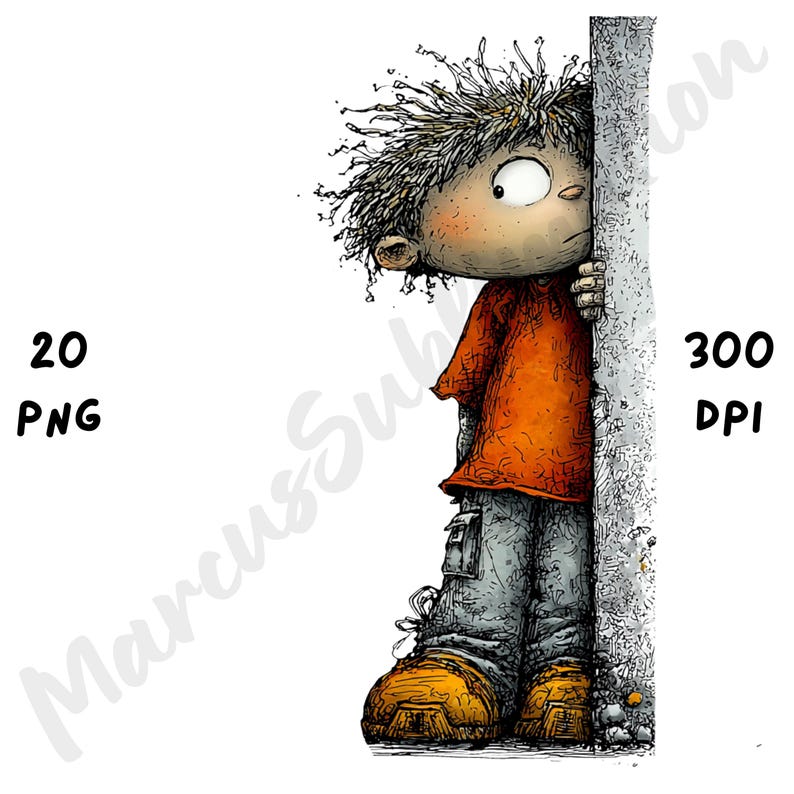 Peeking Boy Clipart, Quirky Peeker Playful Kid Character PNG Set ...