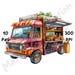 10 PNG Quirky Food Truck Clipart, Whimsical Shop Scene, Watercolor ...