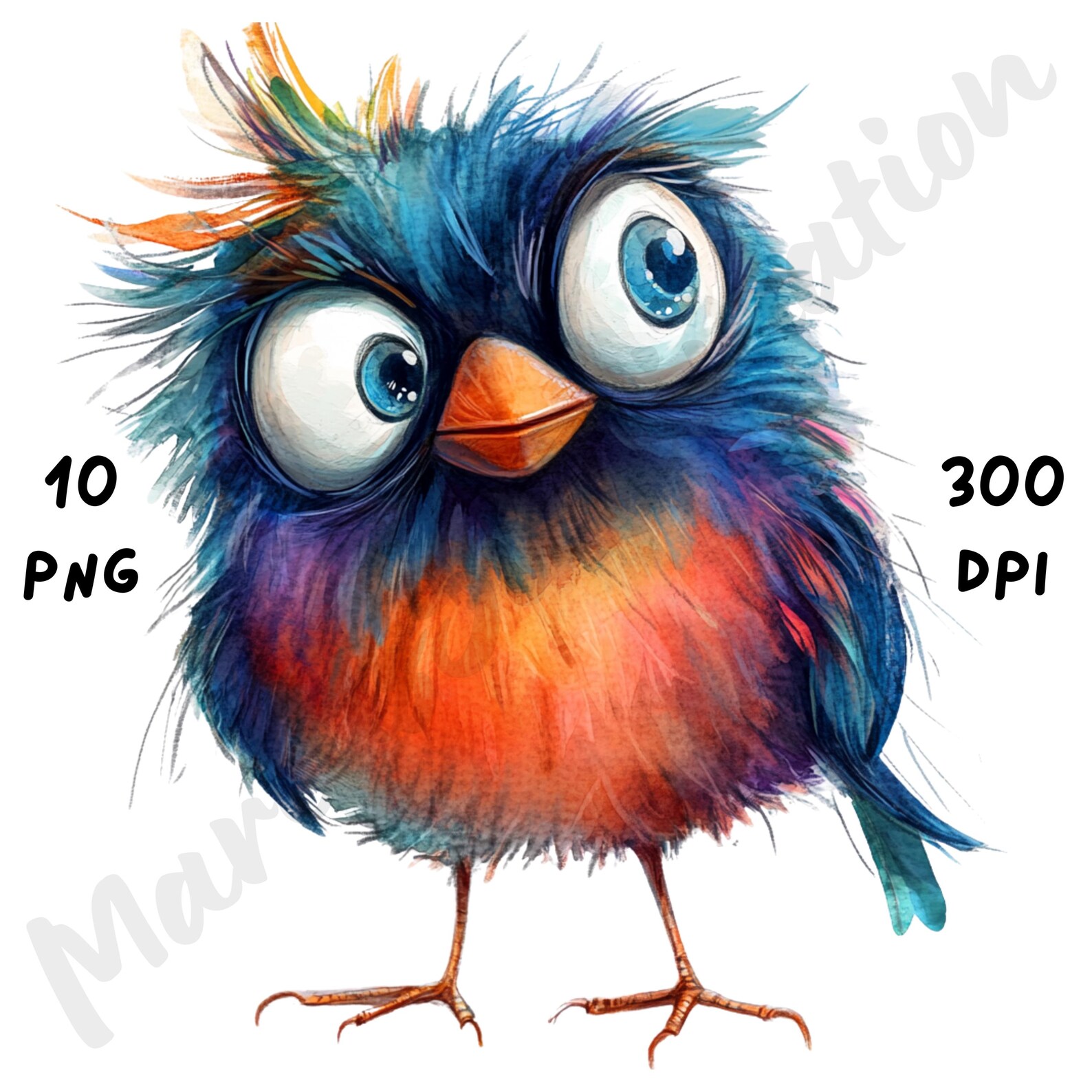 10 PNG Quirky Bird Clipart – Whimsical Funny Cartoon Birds, Crazy Sassy ...
