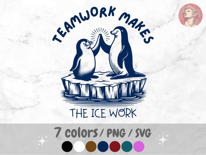 Teamwork Makes the Ice Work Png Svg, Sarcastic Penguin and Seal ...