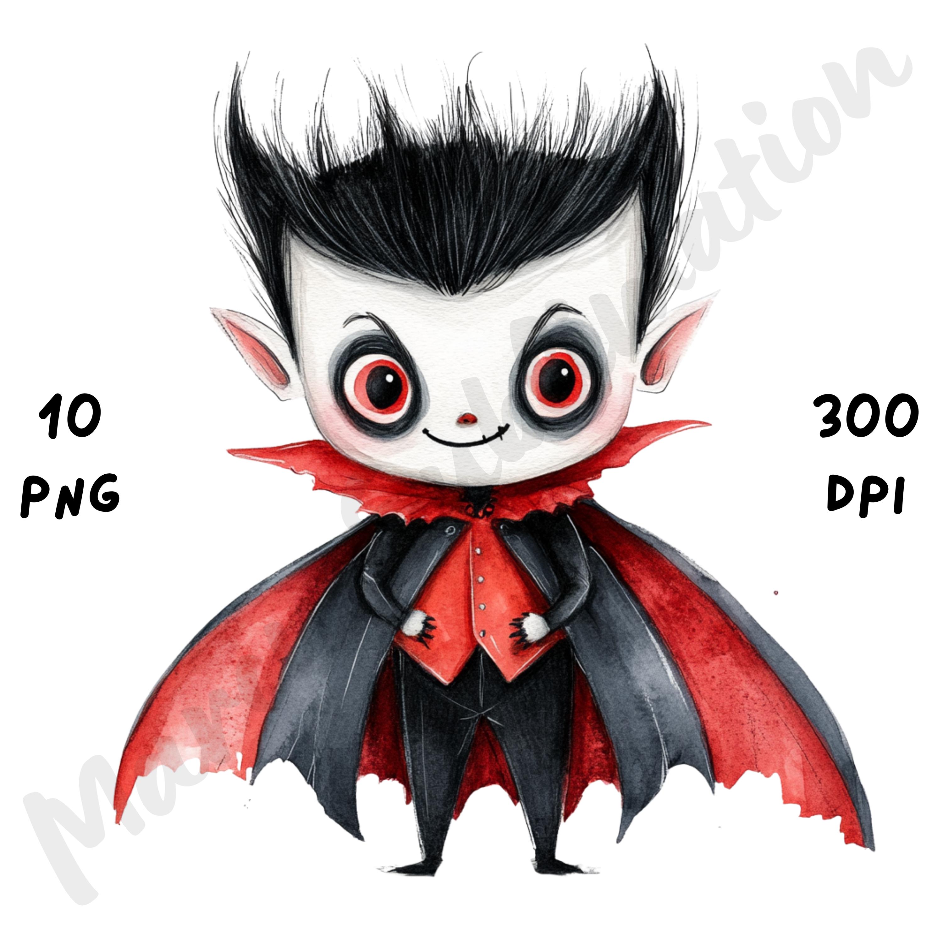 10 PNG Quirky Cute Vampire Clipart, Funny Whimsical Halloween ...