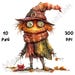 10 PNG Quirky Fall Character Clipart, Whimsical Autumn Monster ...