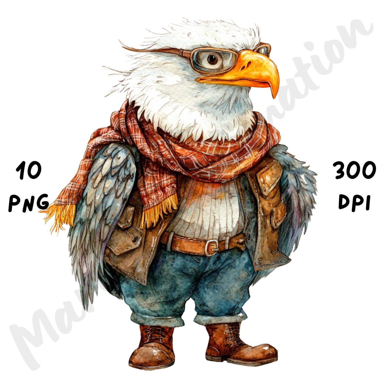 10 PNG Quirky Eagle Clipart – Whimsical Funny Cartoon Eagle, Sassy ...