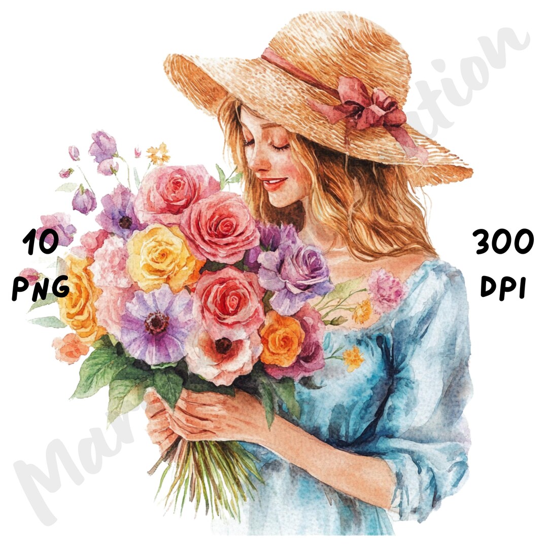 10 PNG Flowers for Mother’s Day Clipart, Happy Mothers Day Sublimation ...